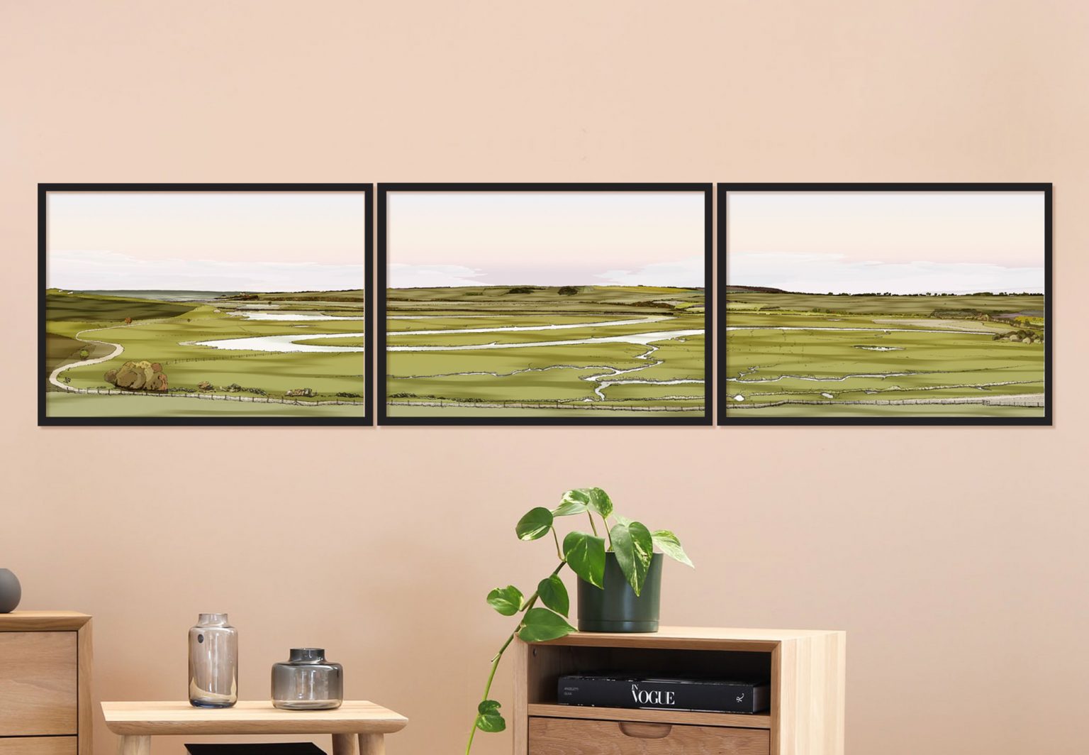 Triptych Print. Customised Three Piece Wall Art - art print - alej ez