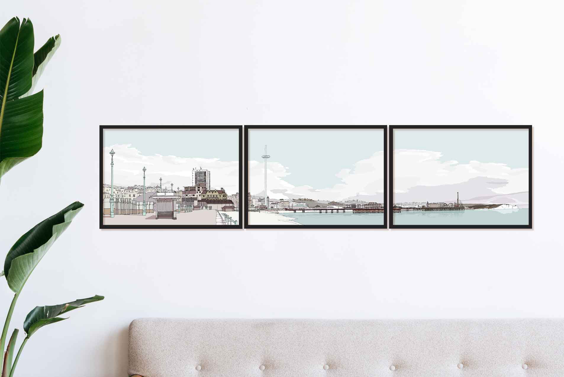 Triptych Print. Customised Three Piece Wall Art - art print - alej ez