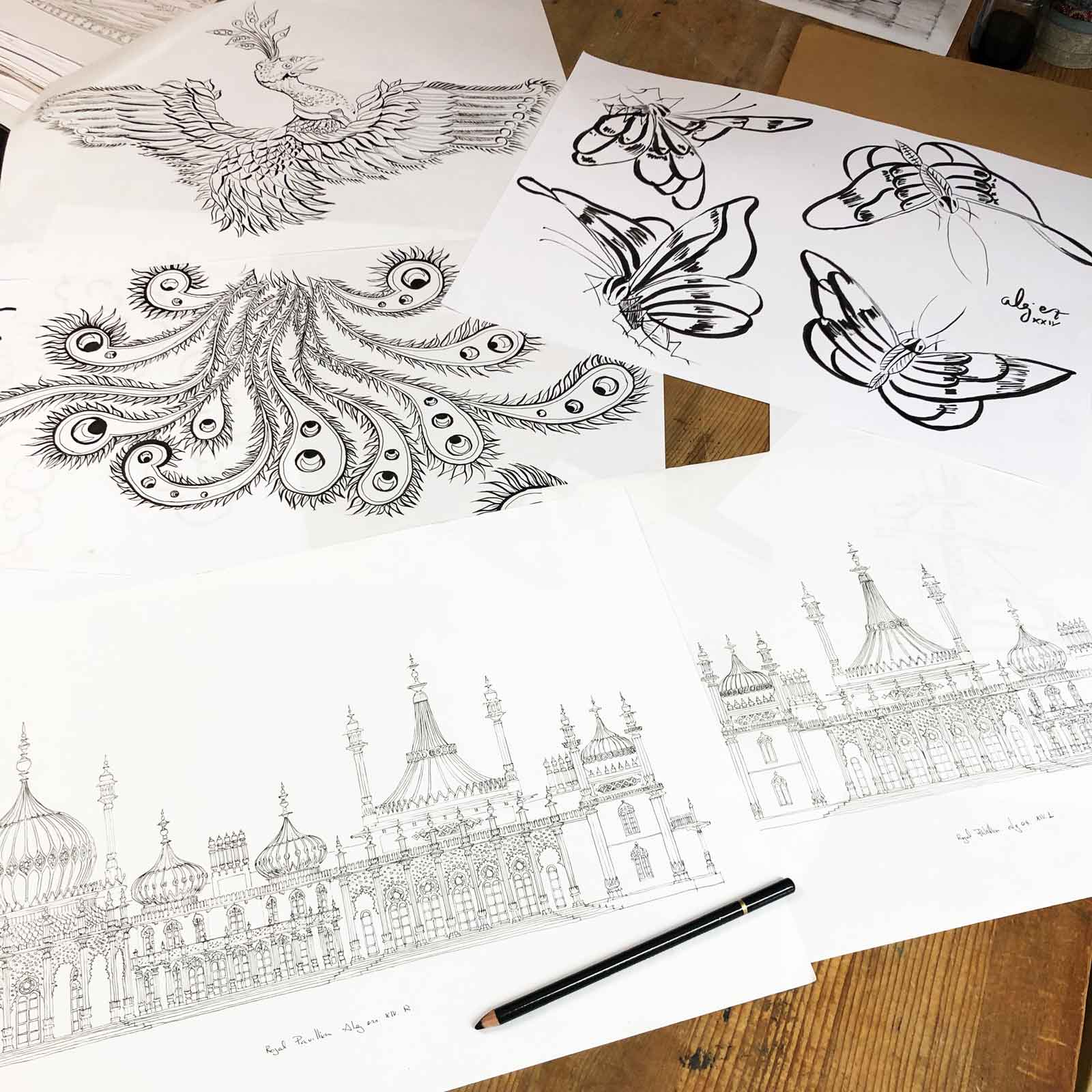 Phoenix and Butterflies Chinoiserie Screen at Brighton Pavilion Gardens ...